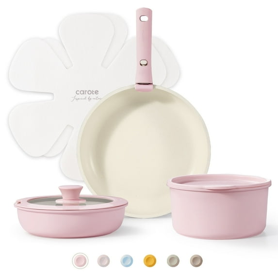 Carote 5 Pcs Pots and Pans Set Non Stick, Cookware Set with Detachable ...