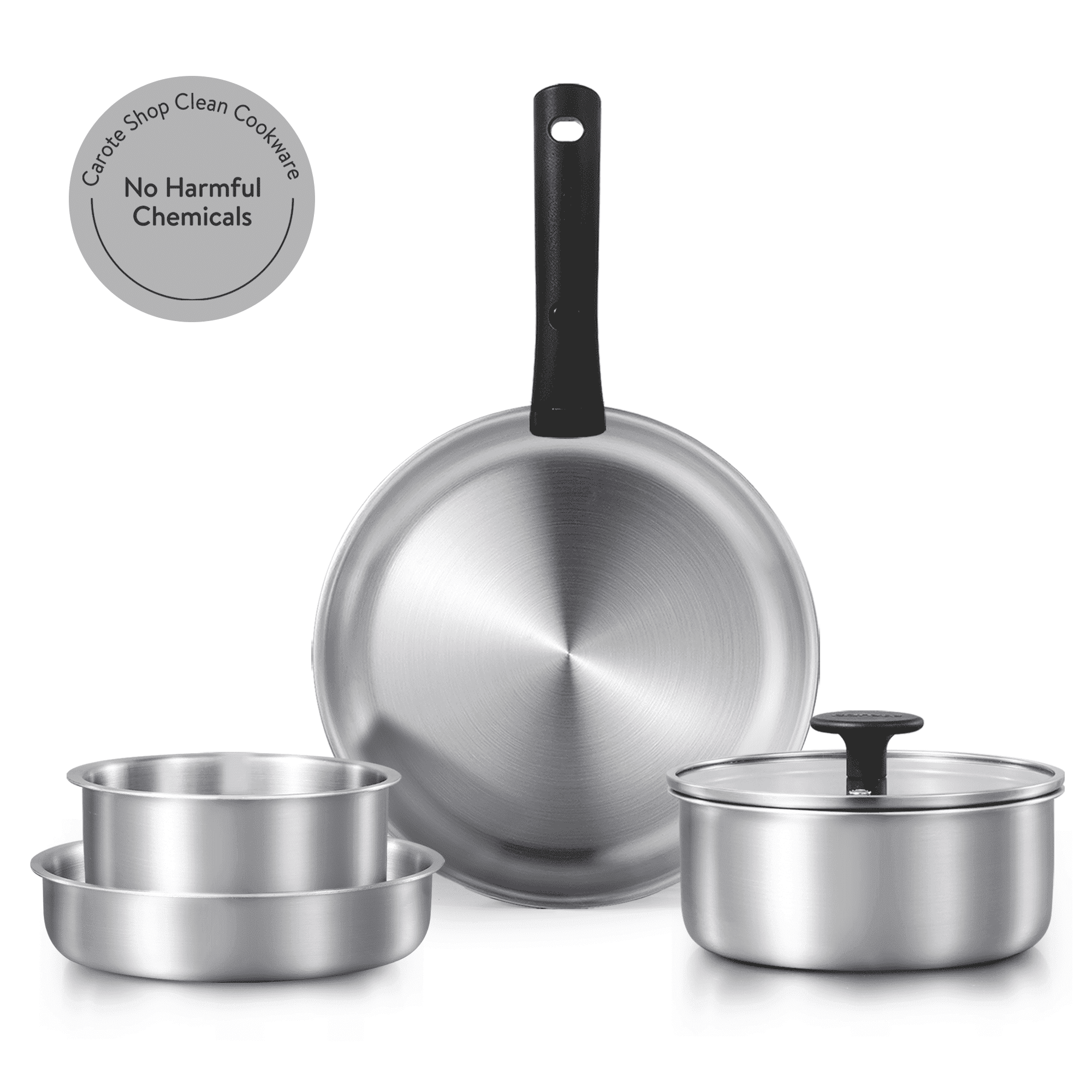 CAROTE Stainless Cooking Set - Stainless Steel Pots and Pans with ...