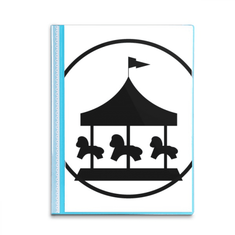 Carousel Amusement Park Black Outline Book Sheet Protectors Portfolio ...