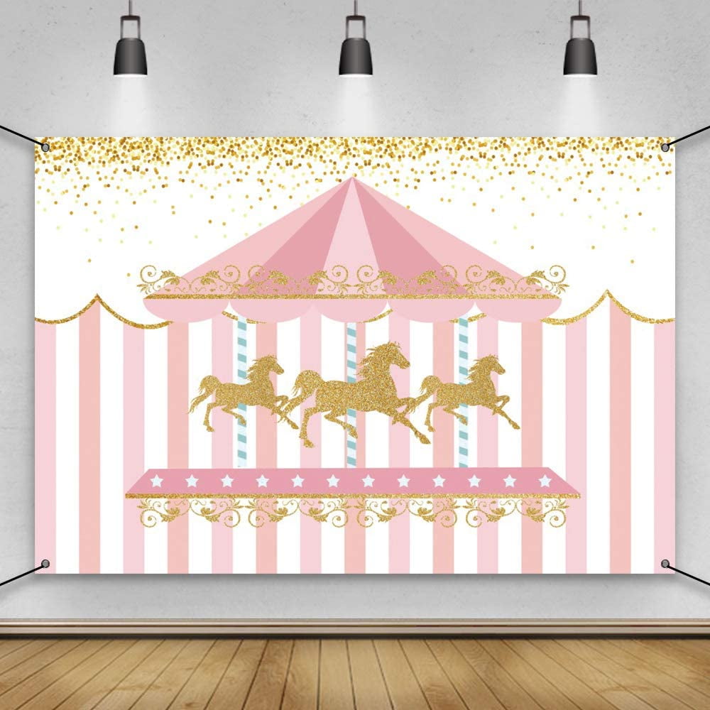 Carousel Banner Backdrop Carousel Party Newborn YouTube Cake Smash 1st ...