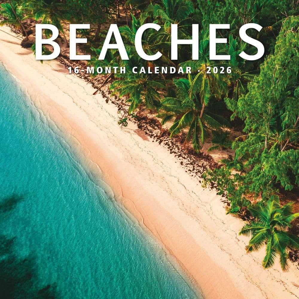 Carousel Calendars, Beaches 2026 Wall Calendar - Walmart.com