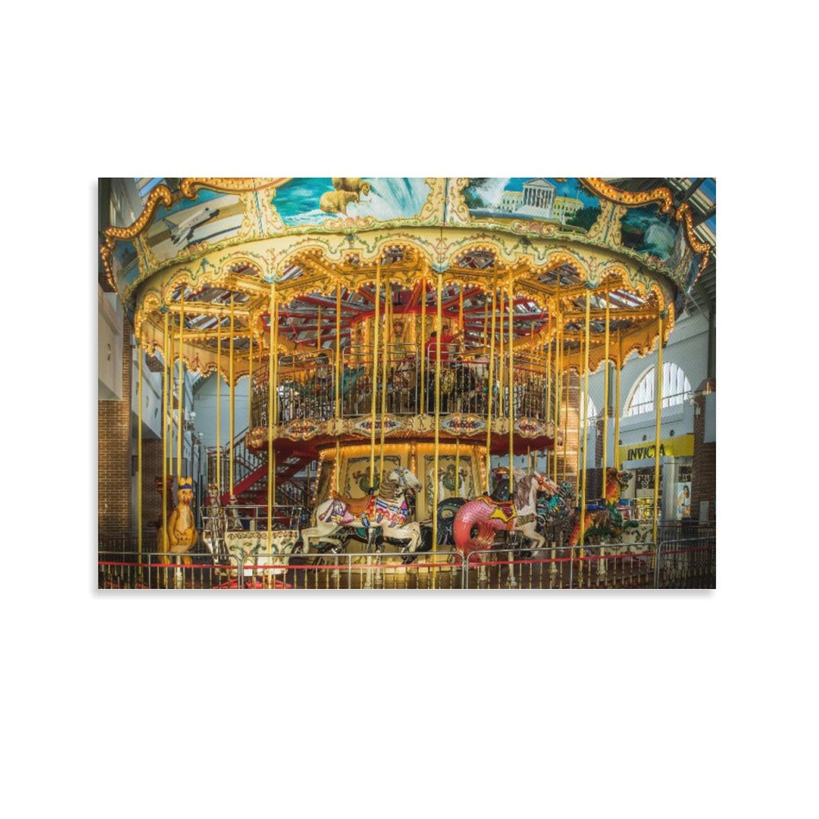 Carousel Horse Amusement Carnival Canvas Art Poster And Wall Art ...