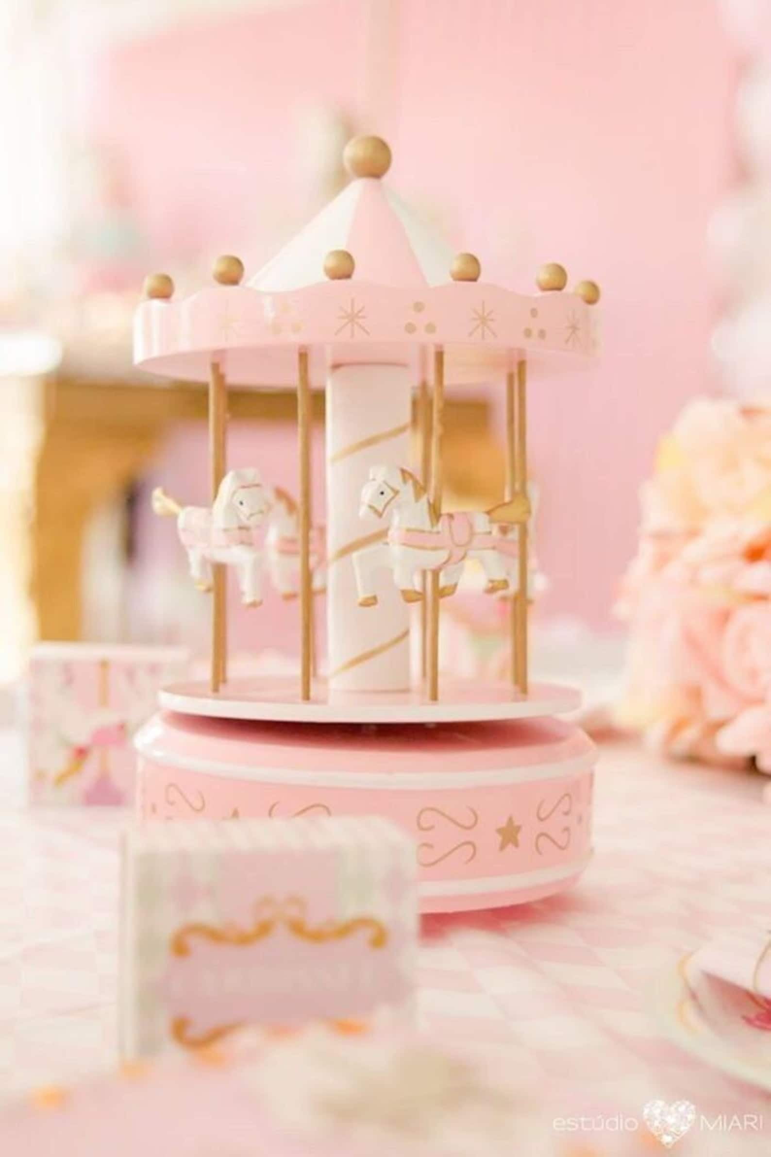 Carousel Horse Carnival Theme Cake Topper Battery Operated Plays Music ...