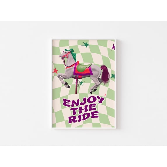 Carousel Horse Print Y2K Nostalgia Groovy Fairground Art Home Decor ...