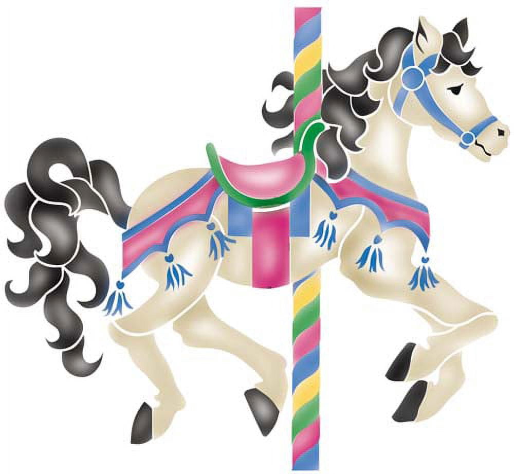 Carousel Horse Wall Stencil SKU #1687 by Designer Stencils - Walmart.com