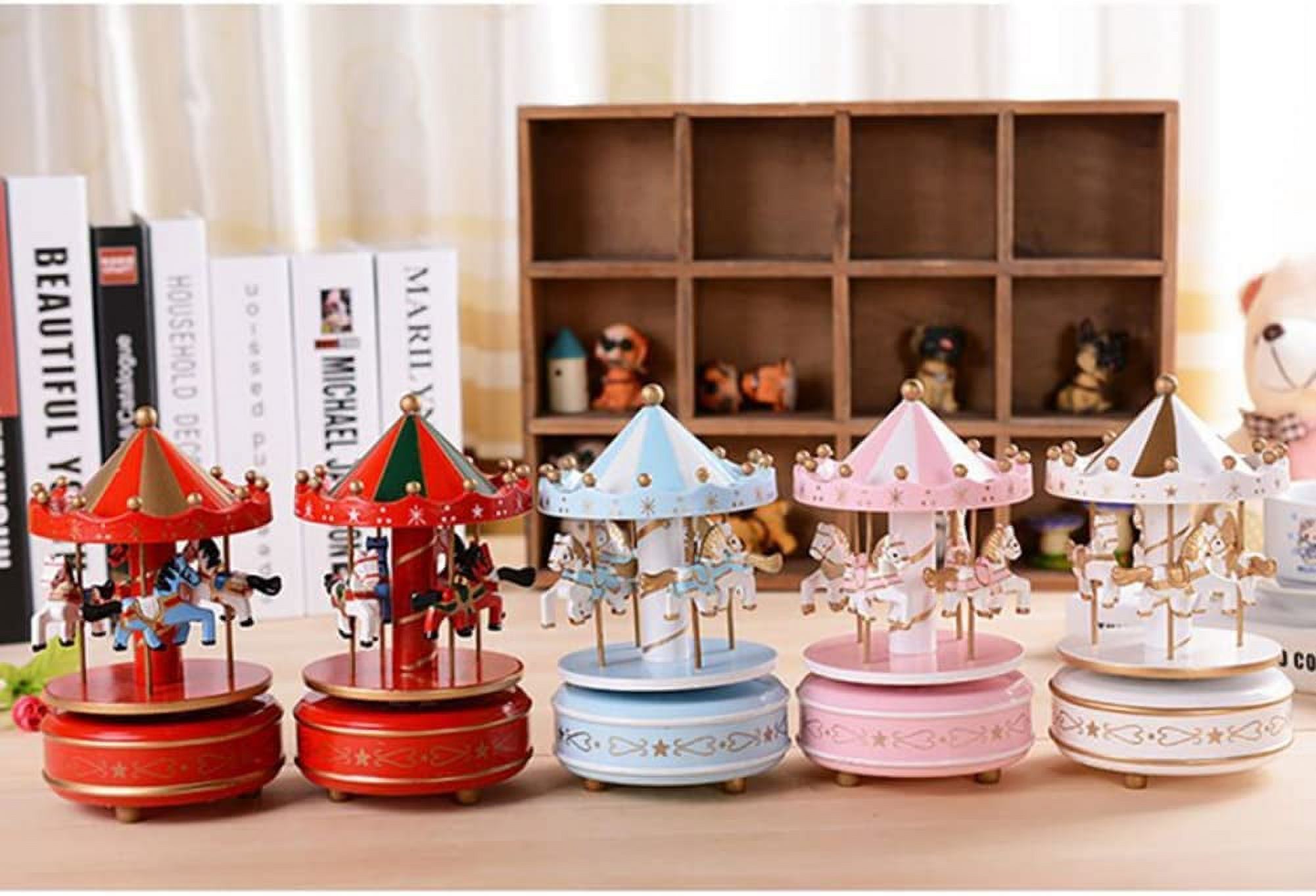Carousel Music Box, Gift Wrapped Music Box Carousel Horses, Musical ...