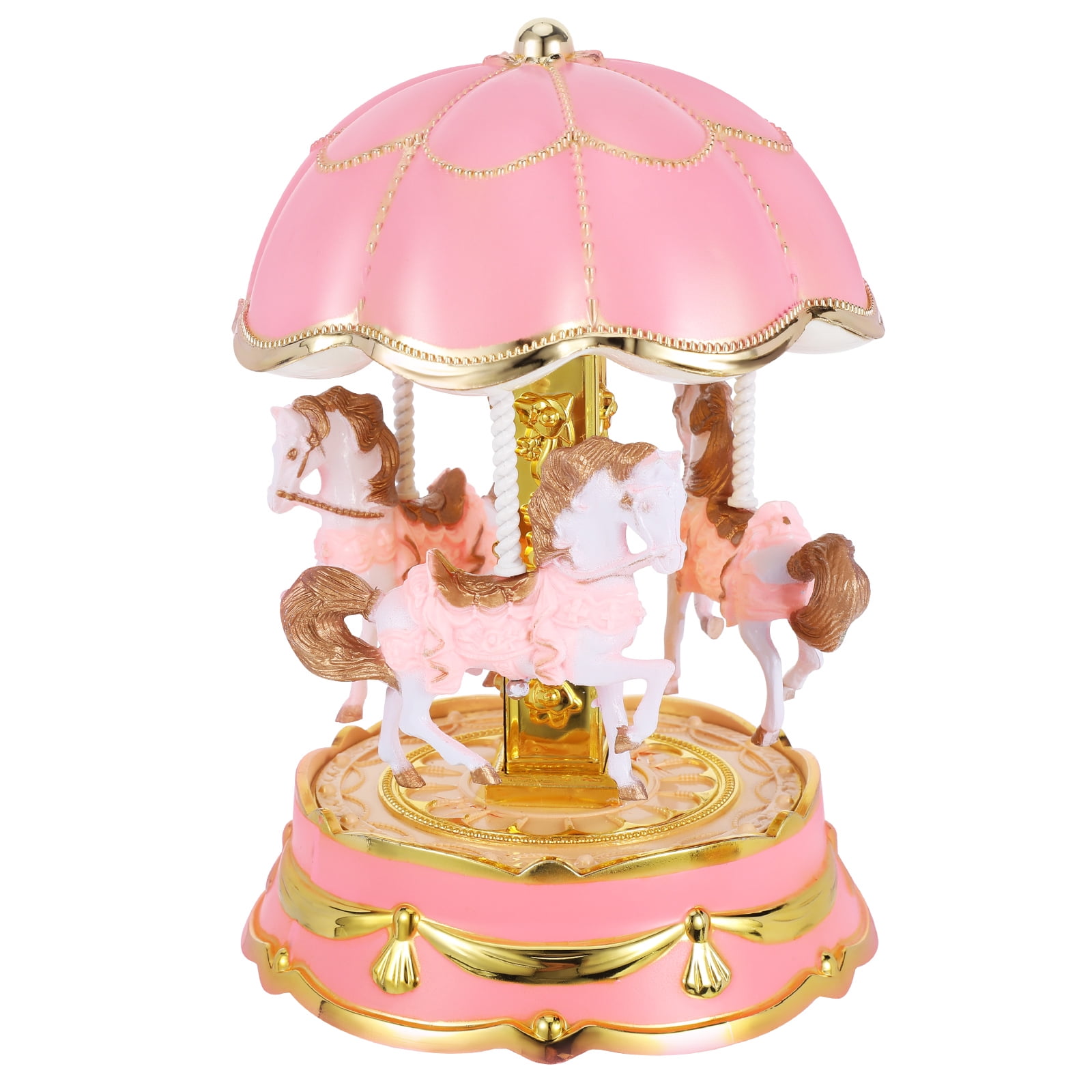 Carousel Music Box Vintage Light Up Rotating Horse Musical Box ...