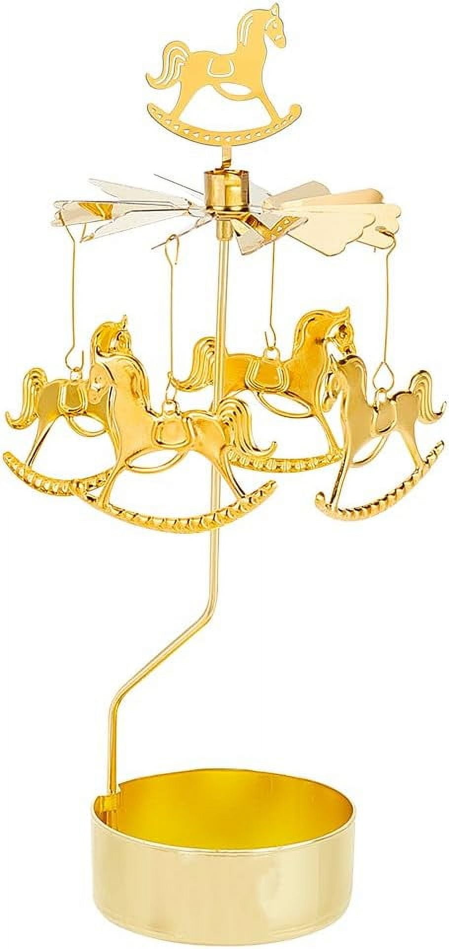 Carousel Rotating Candlestick Rotary Candle Holder Spinning Tea Light ...