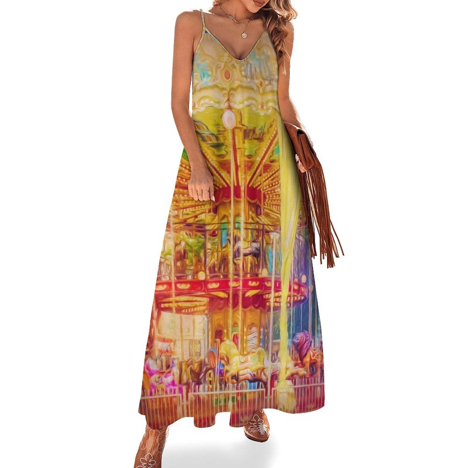 Carousel Sleeveless Dress Woman clothing wedding dresses for parties ...