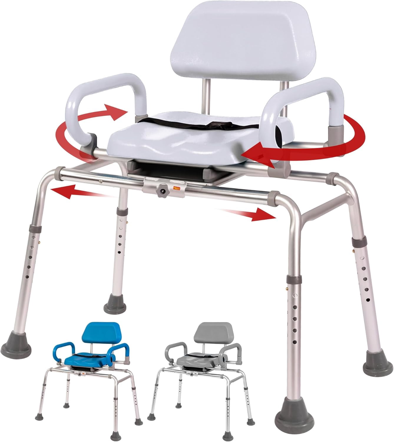 Carousel Sliding Shower Chair Tub Transfer Bench with Swivel Seat ...