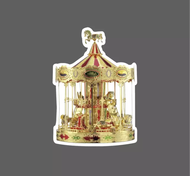 Carousel Sticker Gold Horses Waterproof Sticker Phone Decal Water ...