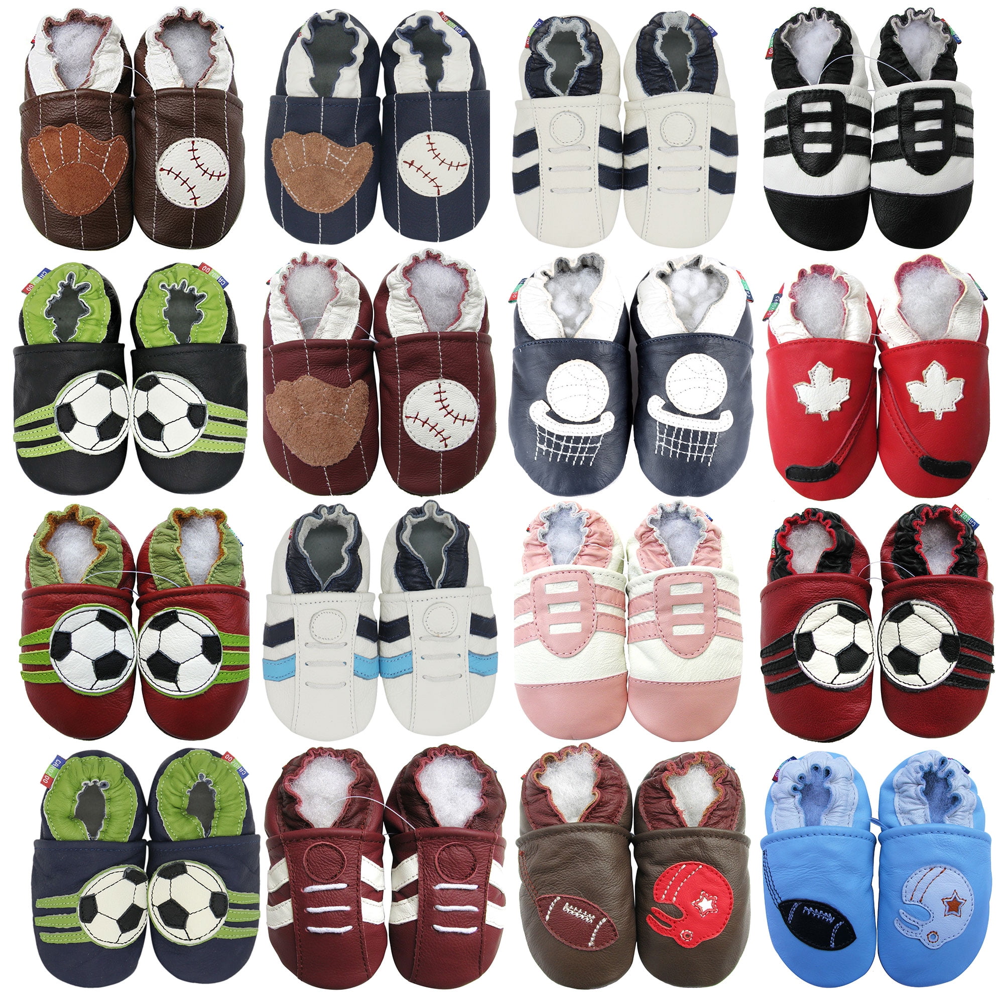 Carozoo Soft Sole Genuine Leather Flower Train Baby Kid Crib Indoor ...