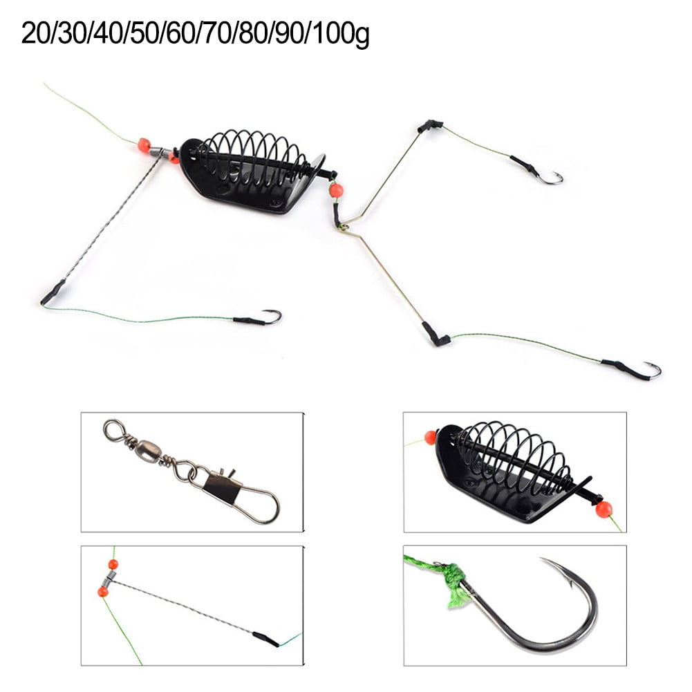 Carp Fishing Bait Cage Line Group Feeder Hook Sinking Fishing Lure Cage ...