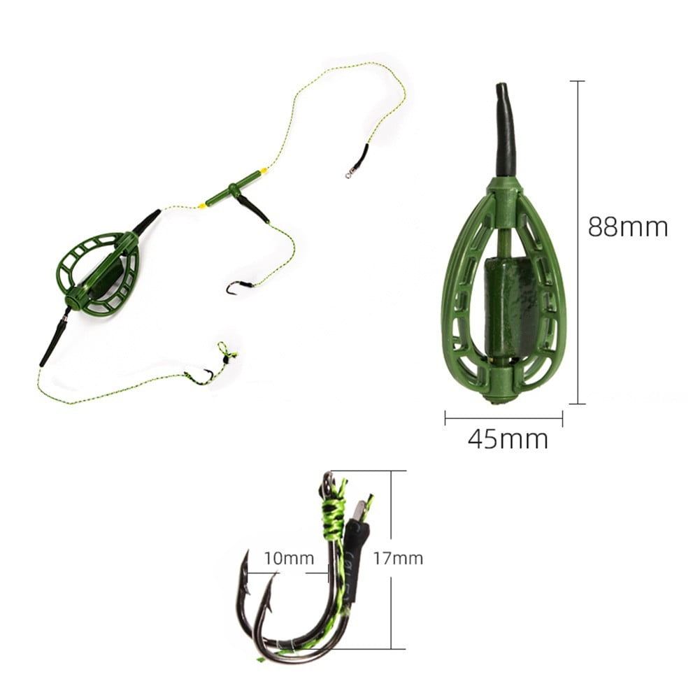 Carp Fishing Bait Cage Line Group Feeder Sinker String Hook Catfish ...