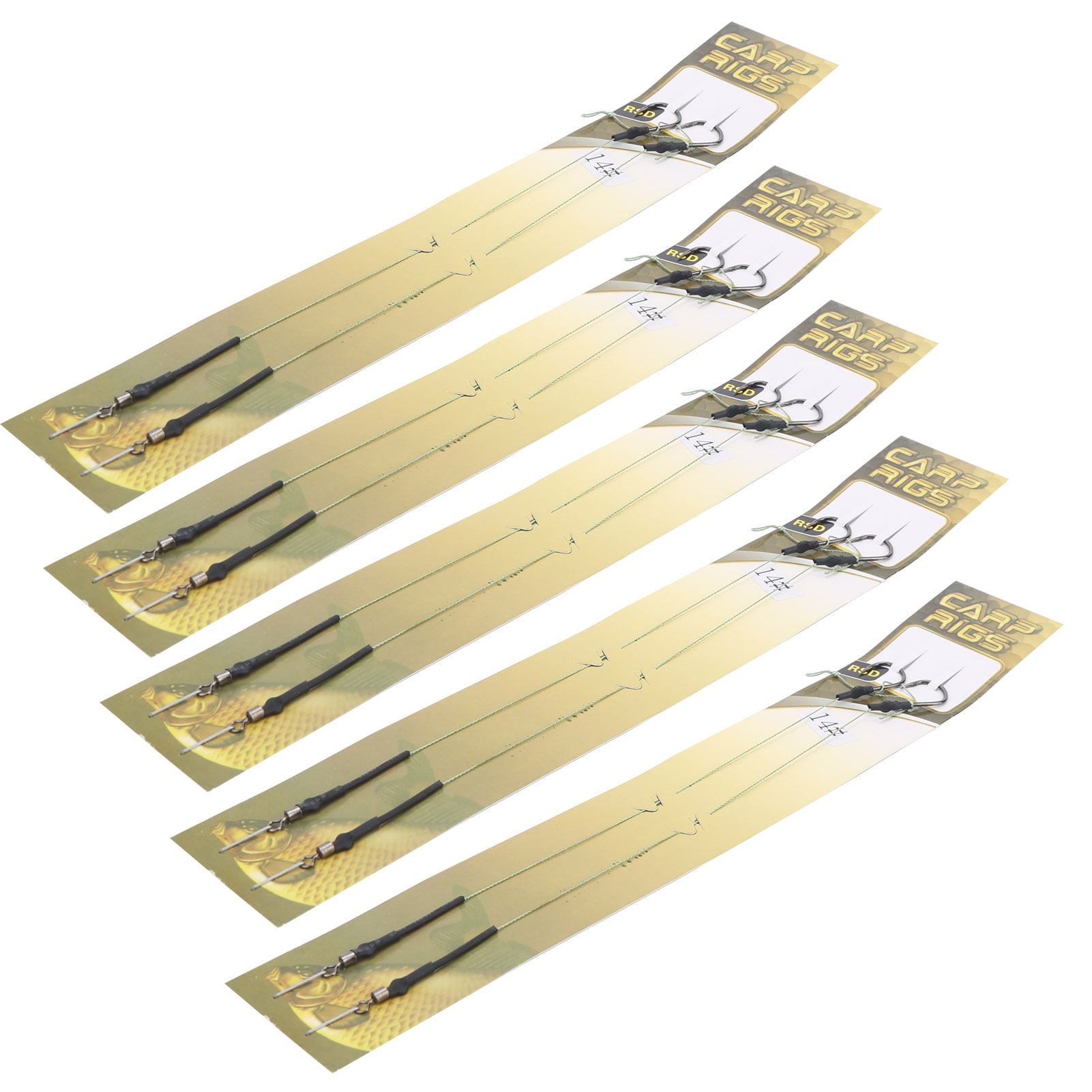 Carp Fishing Hair Rigs, 5-Set Line Metal Hooks Bait Thread Hook Rigs ...