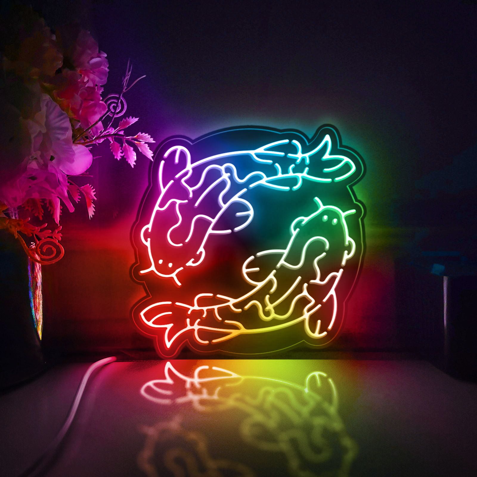 Carp Led Light Box, Dimmable Neon-Like Light Signs USB Power for Wall ...