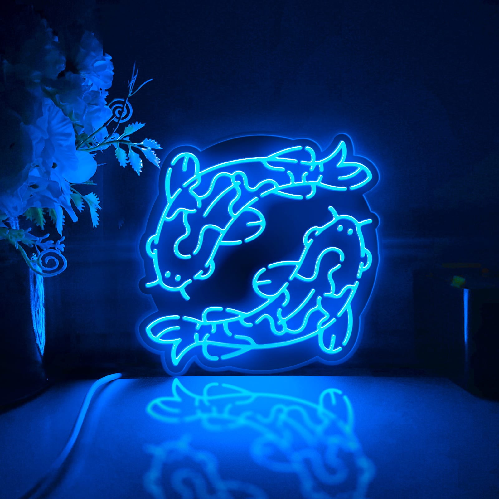 Carp Led Light Box, Dimmable Neon-Like Light Signs USB Power for Wall ...