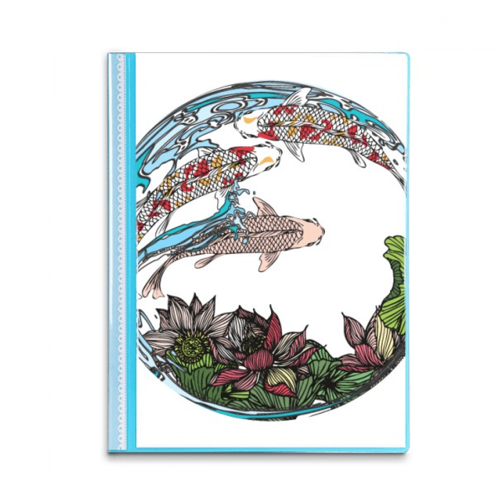 Carp Lotus Pattern Geometry Book Sheet Protectors Portfolio Binder ...