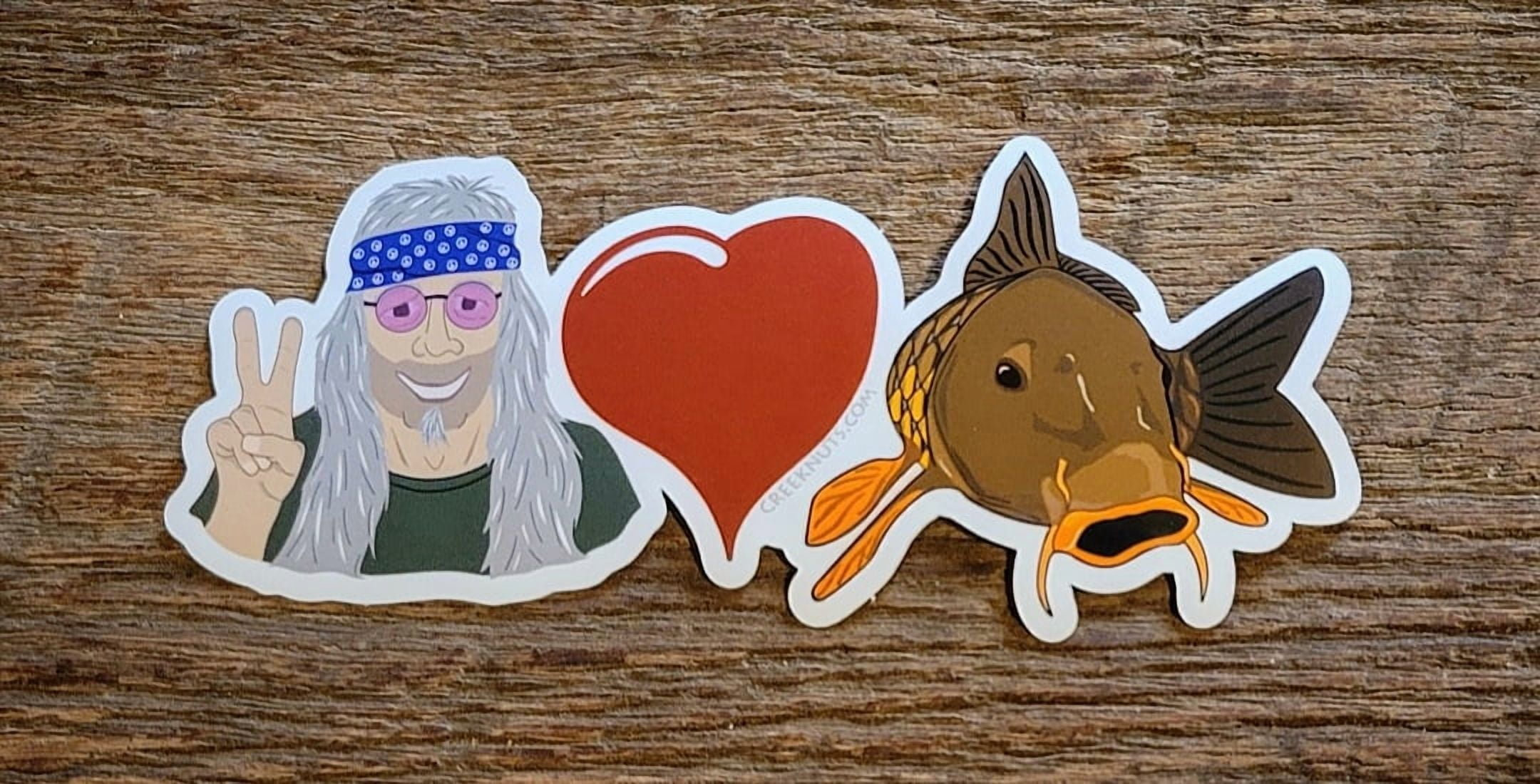 Carp Peace & Love Sticker Decal - Walmart.com