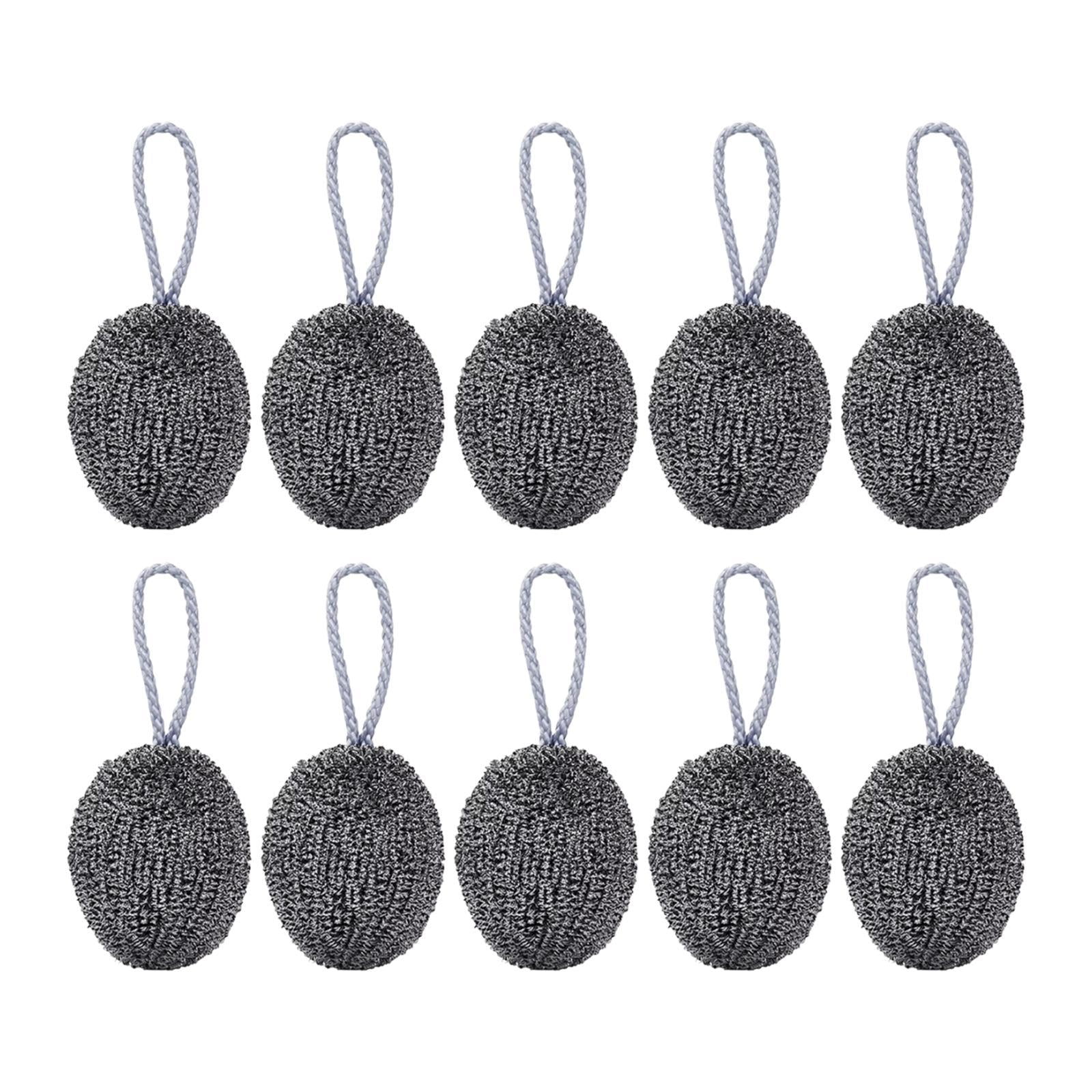 CarpNettore 10Pcs Steel Scrub Stainless Steel Scrubber Dish Brush ...