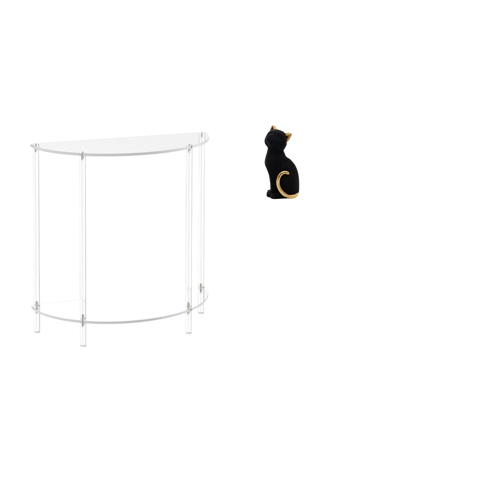 CarpNettore Acrylic Cat Side Table for Small Space Decorative Figurine ...