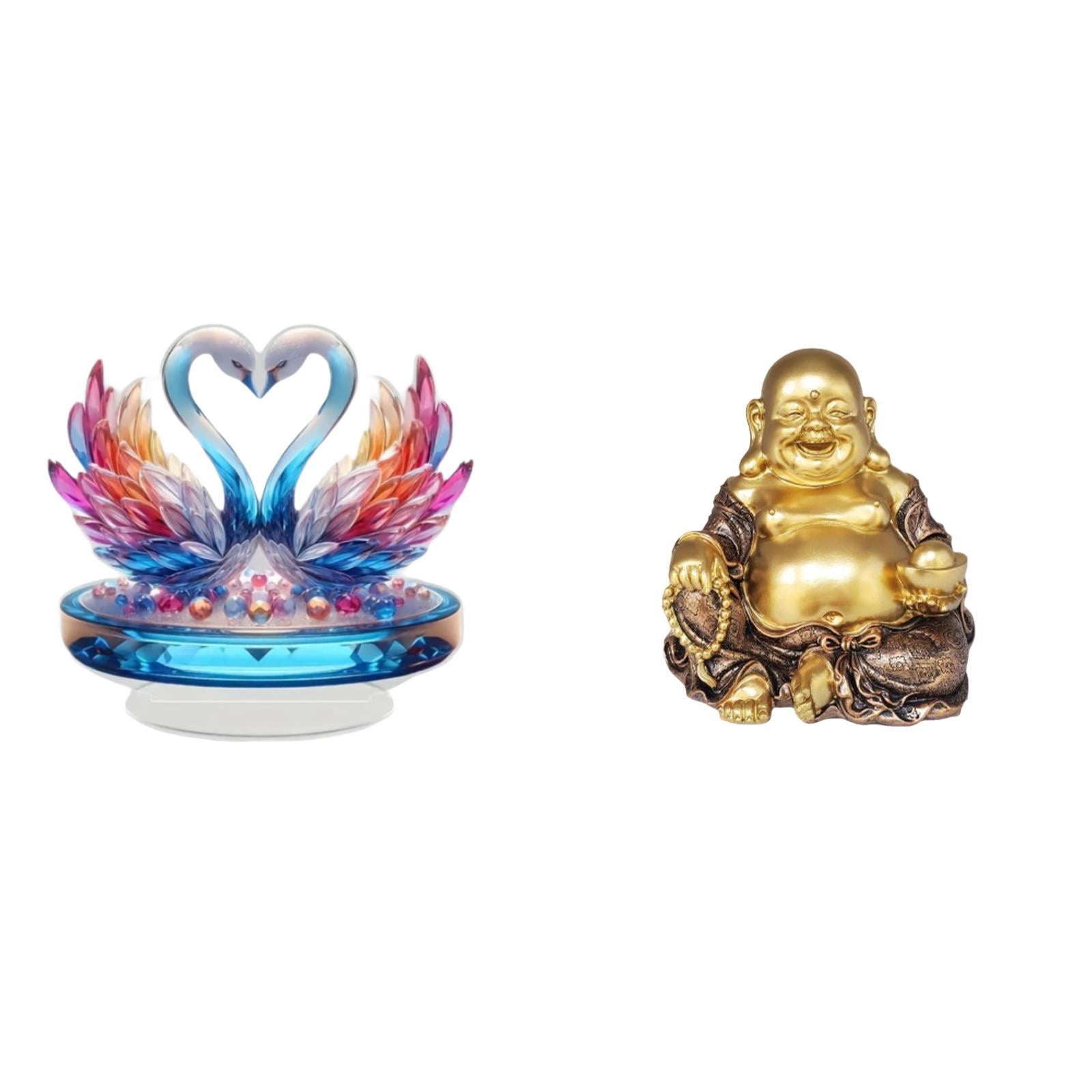 CarpNettore Acrylic Swan Buddha Tabletop Sculpture Centerpiece Cabinet ...