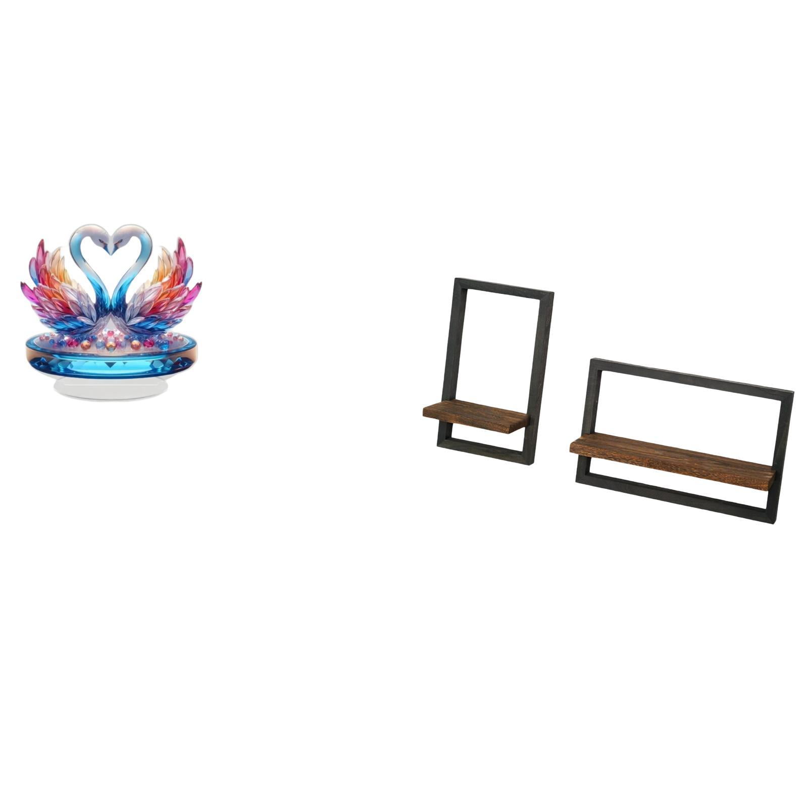 CarpNettore Acrylic Swan Sculpture Centerpiece with Floating Wood ...