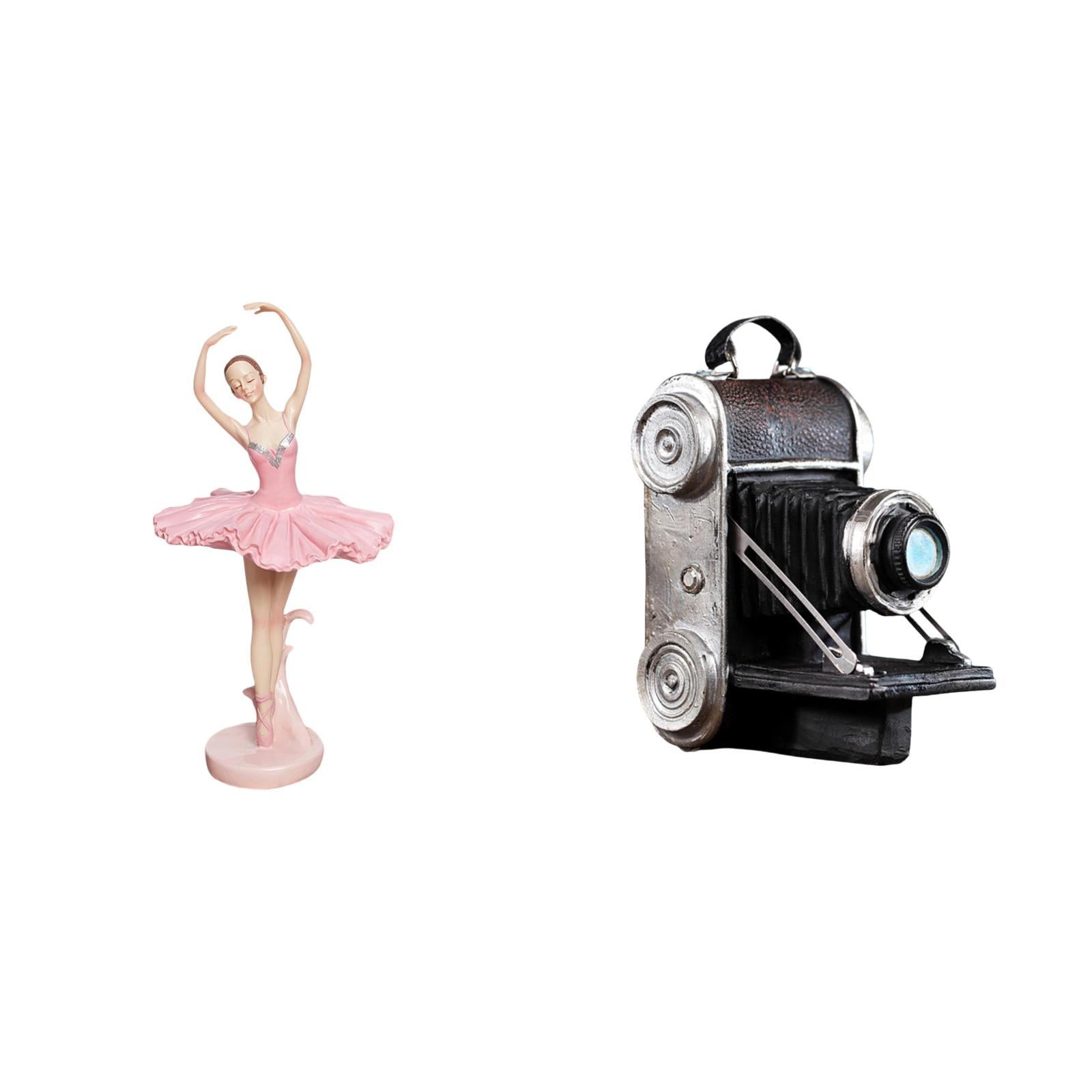 CarpNettore Ballerina Camera Figurine Resin Girl Sculpture Model ...