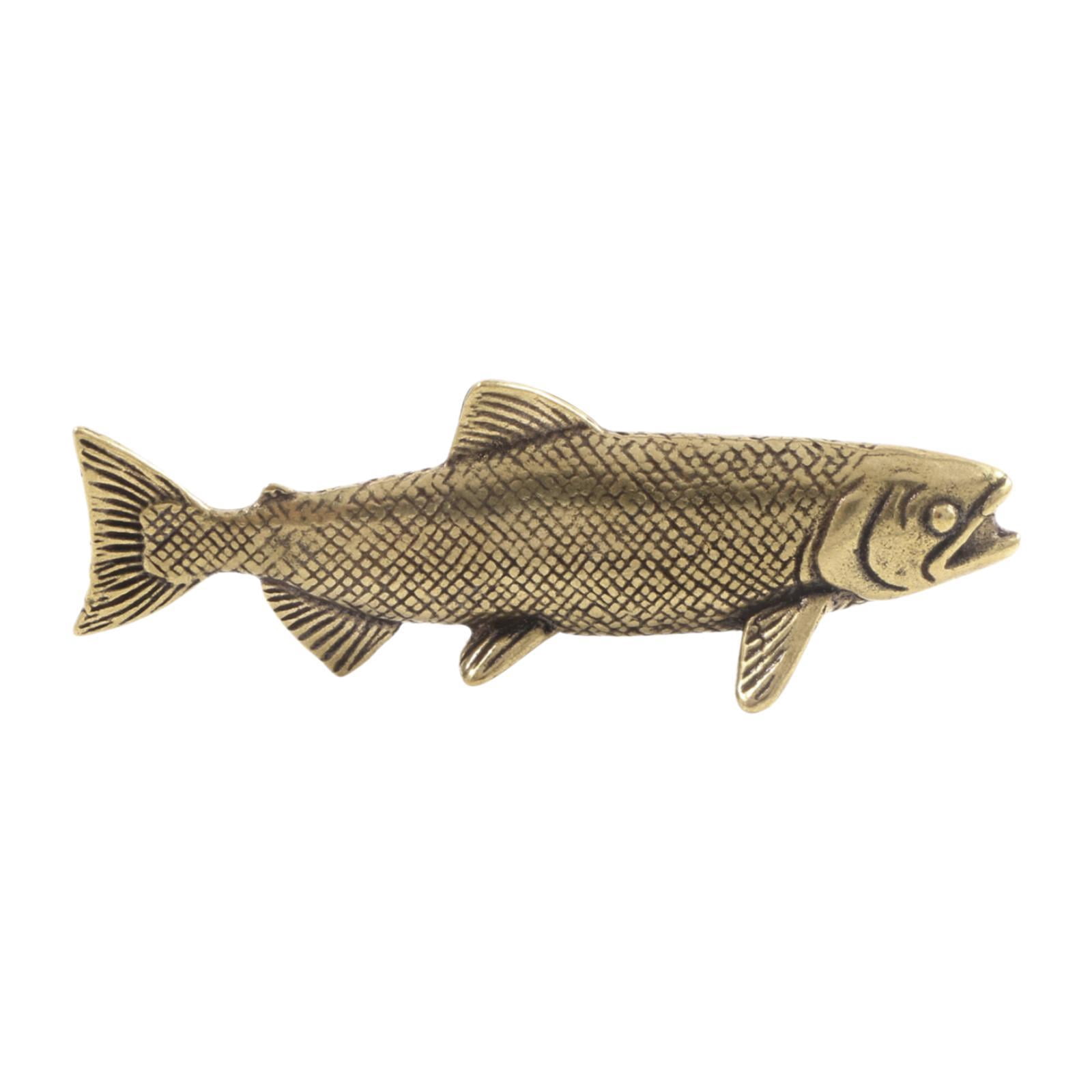 CarpNettore Brass Fish Statue Salmon Fish Ornament Handcrafted Metal ...