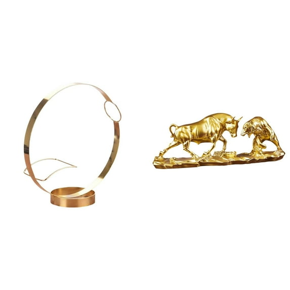 CarpNettore Bull Figurine Metal Wine Rack Organizer Modern Artwork ...