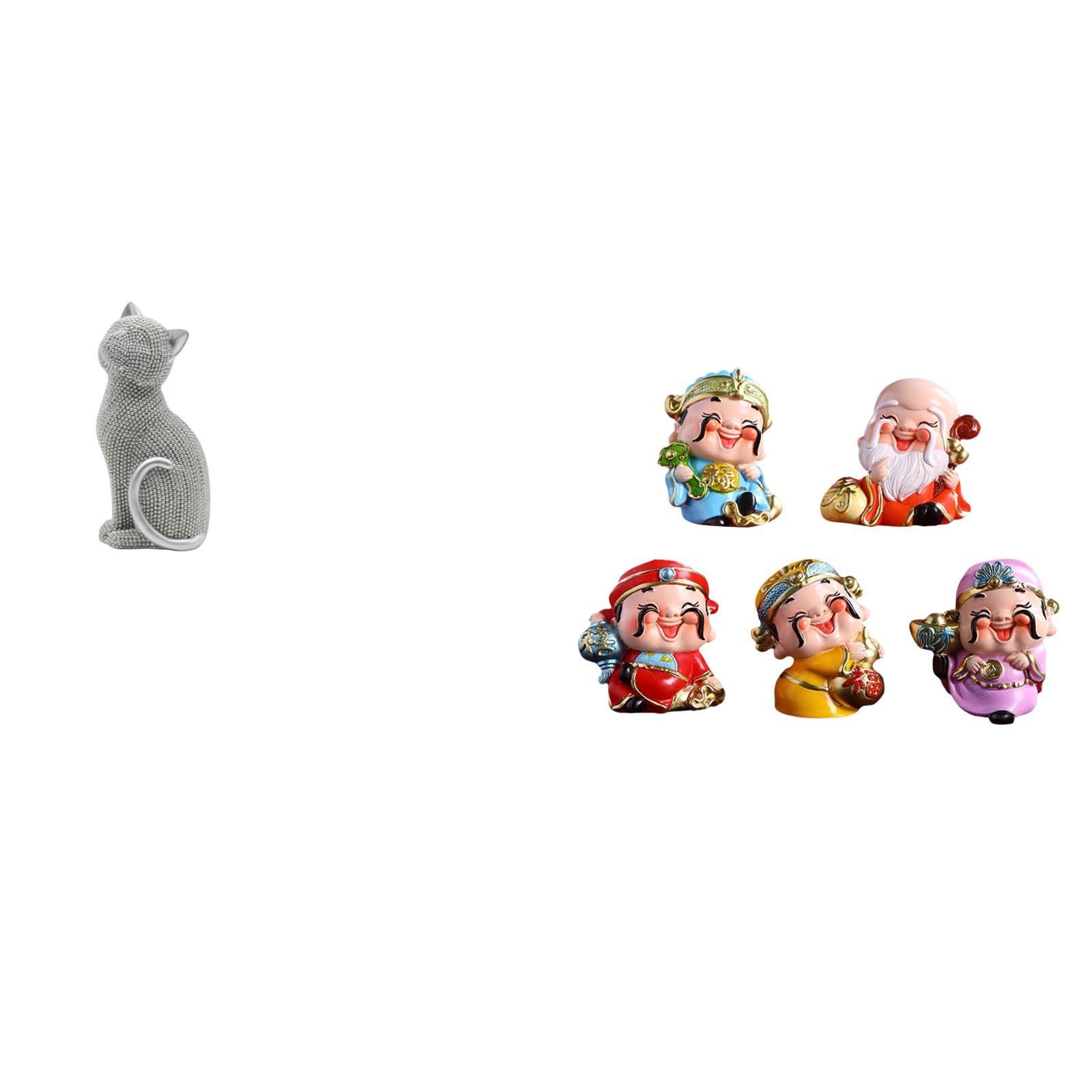 CarpNettore Cat Statue Resin Figurine Animal Sculpture for Entrance ...
