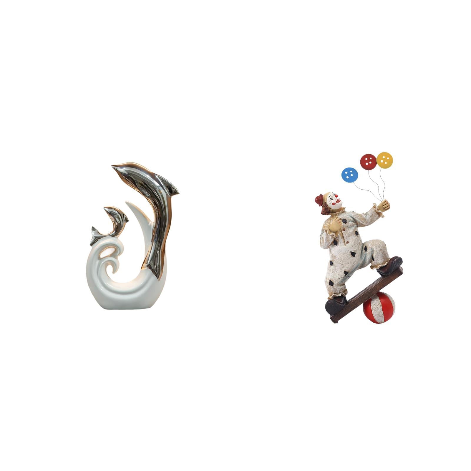 CarpNettore Ceramic Dolphin Clown Statue Modern Abstract Art Figurine ...