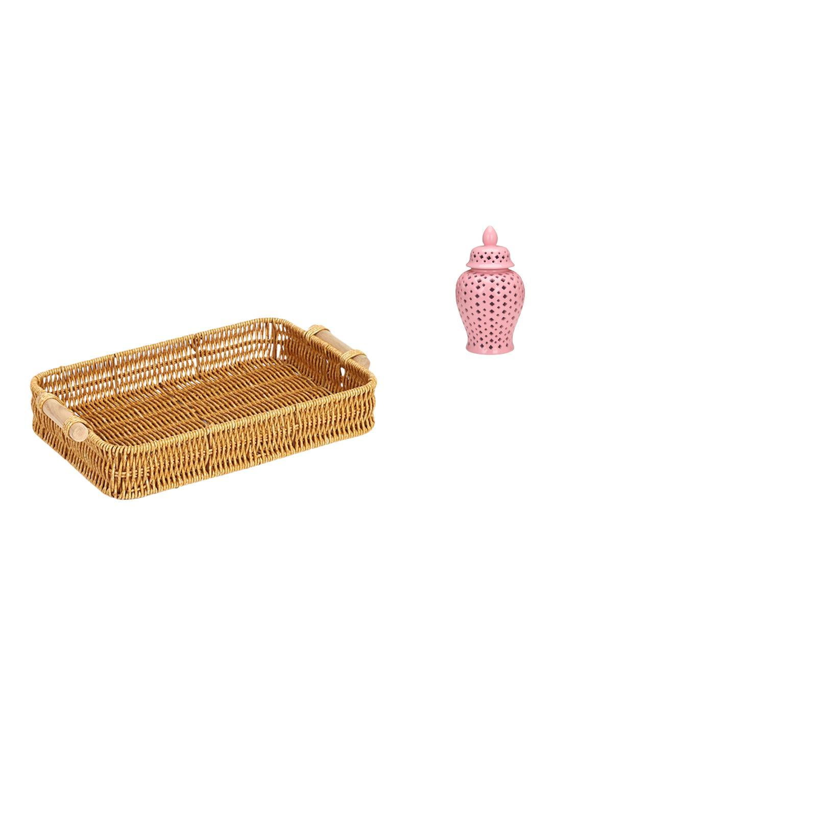 CarpNettore Elegant Desktop Fruit Basket and Porcelain Ginger Jar Vase ...