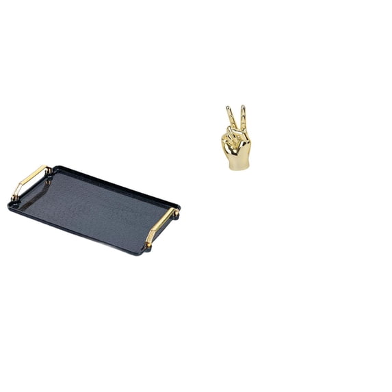 CarpNettore Elegant Rectangular Tray Table with Artistic Finger Gesture ...