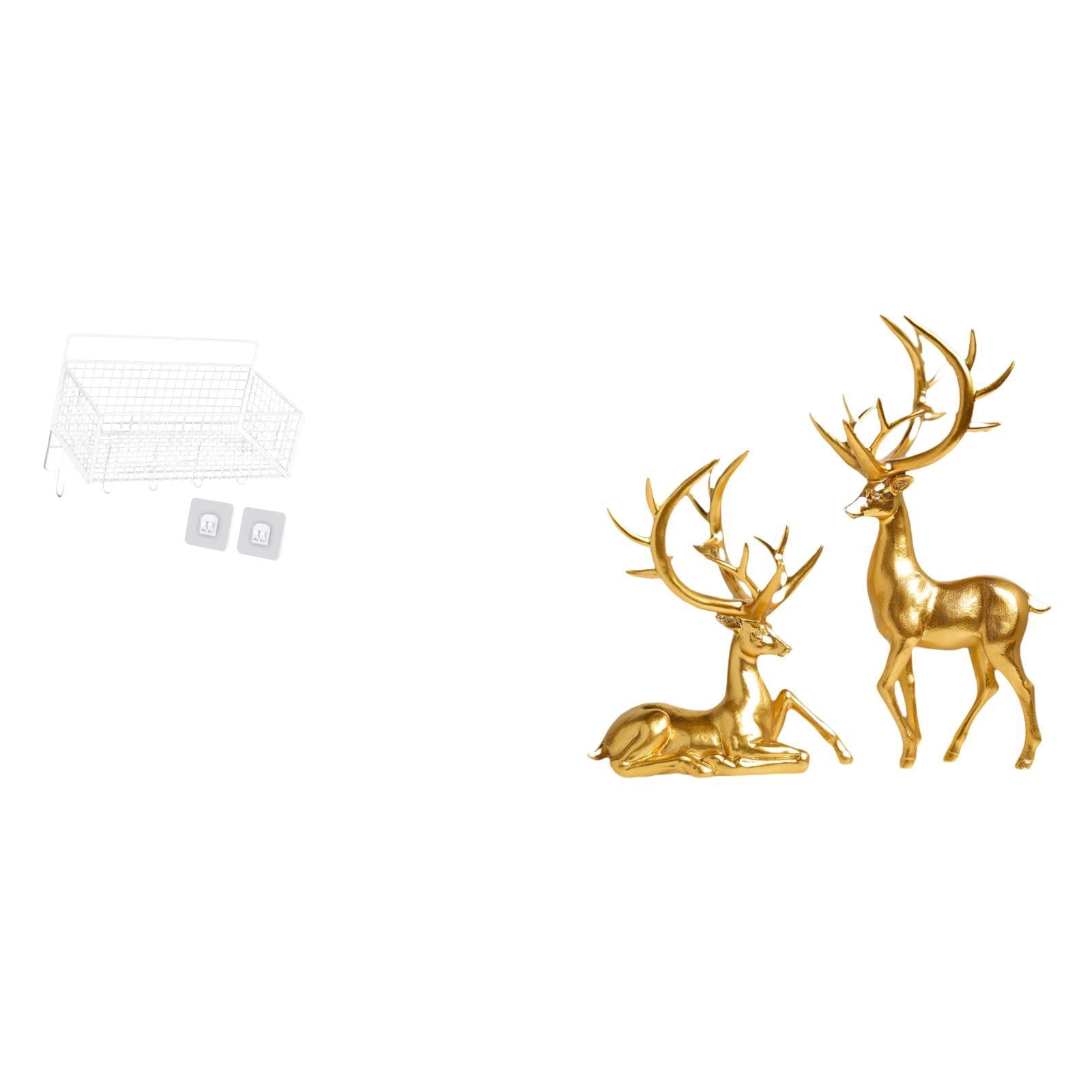 CarpNettore Elegant Resin Deer Figurines Collection for Living Room ...