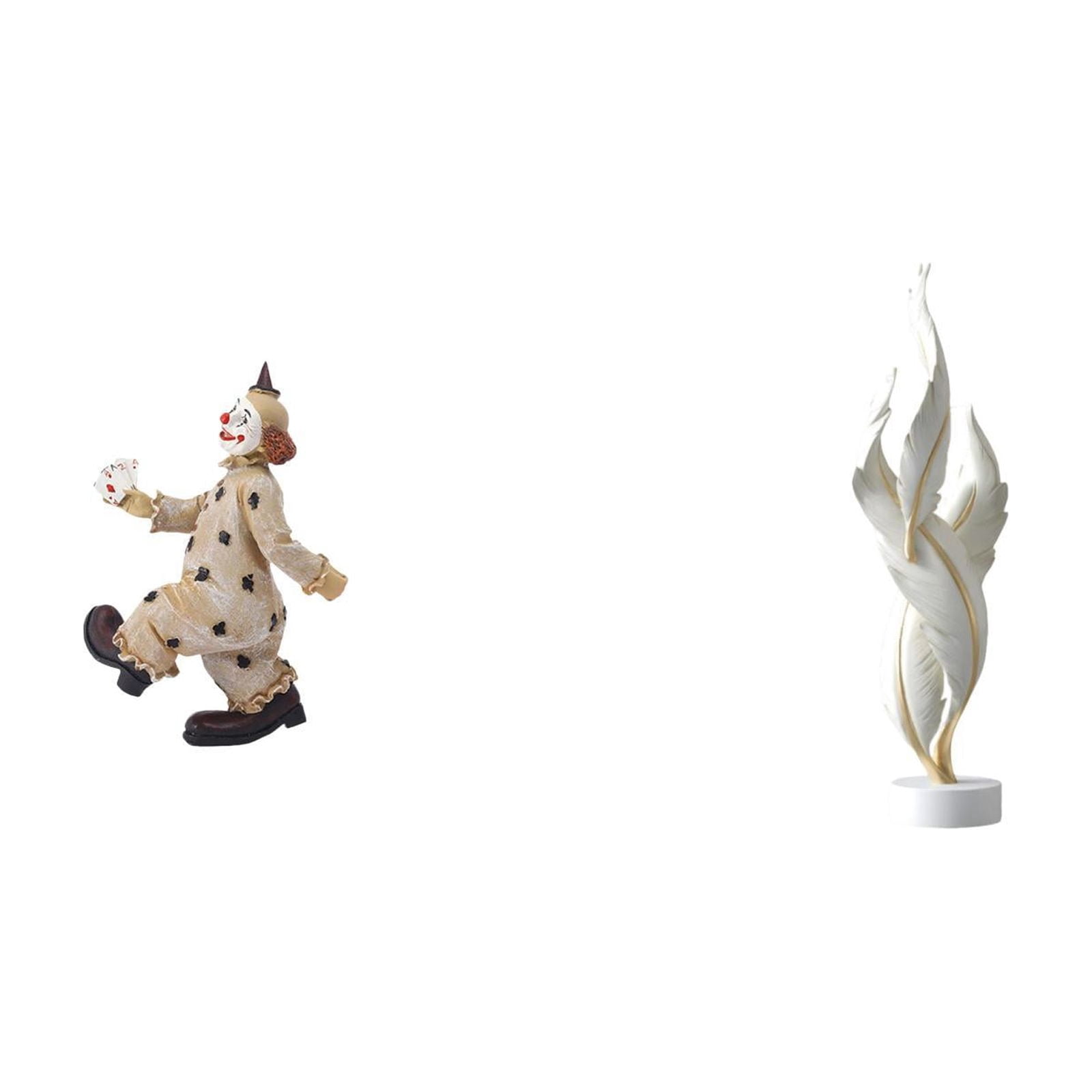 CarpNettore Feathered Clown Figurine Modern Resin Sculpture Collection ...