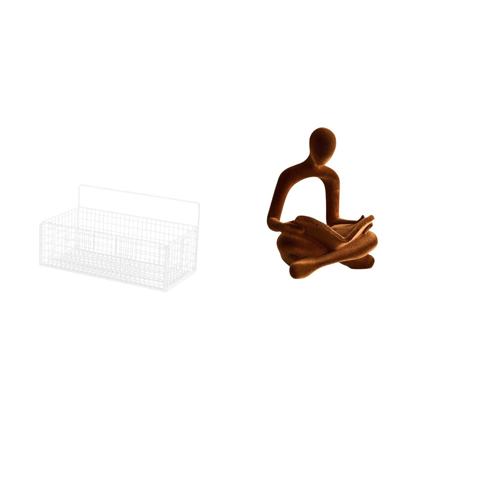 CarpNettore Floating Metal Wire Basket Shelves Organizer with Abstract ...