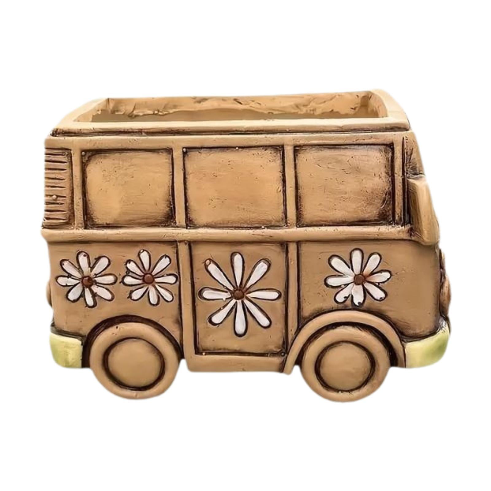 CarpNettore Flower Pot Plants Pot Collectible Versatile Bus Model Cute ...