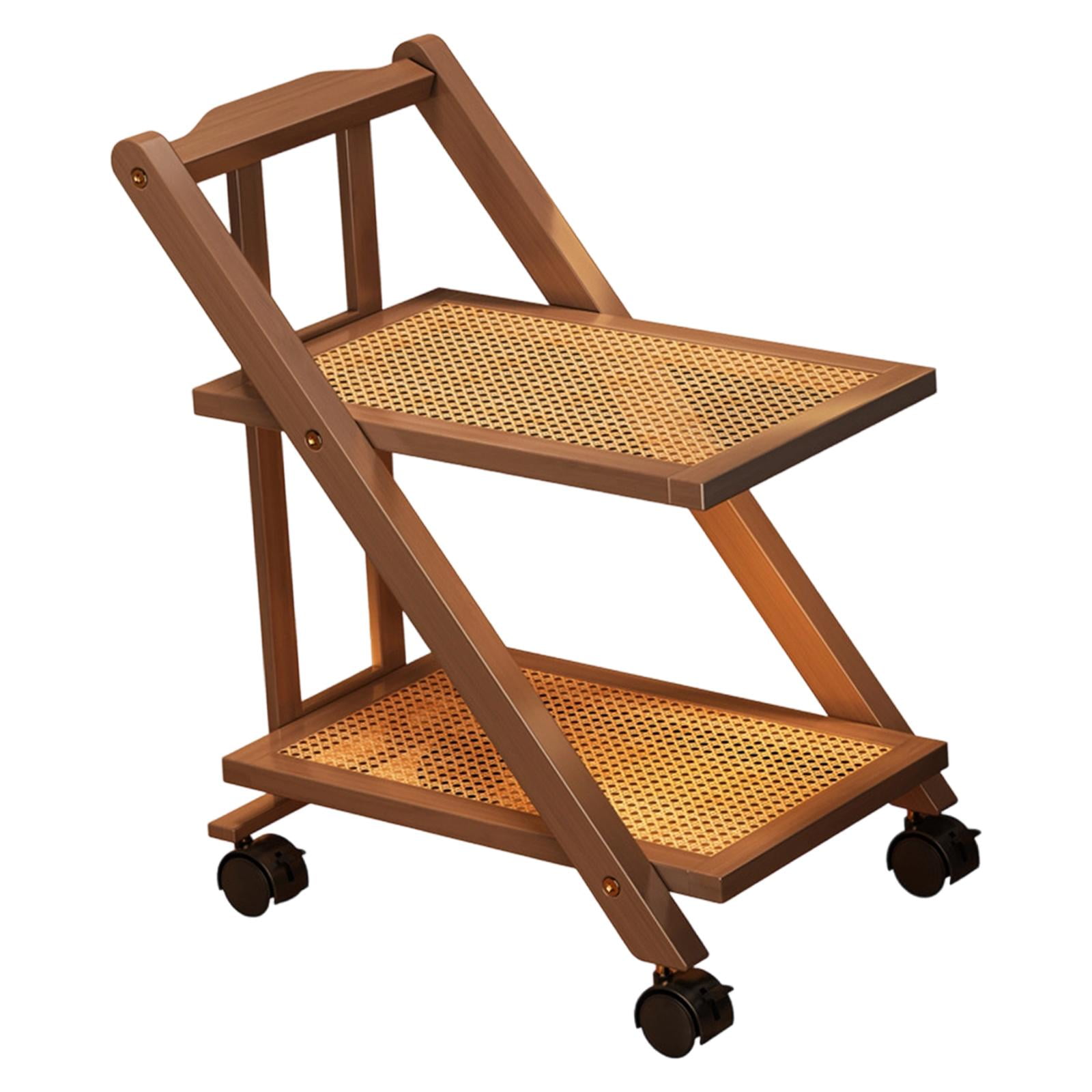 CarpNettore Folding Kitchen Cart with Side Table And Casters, 2-Tier ...