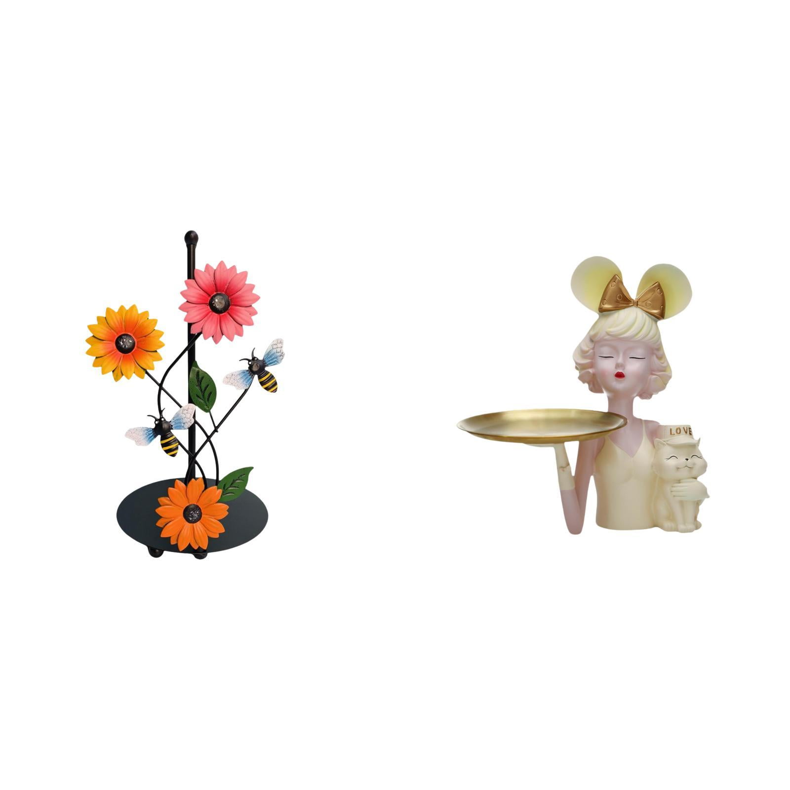 CarpNettore Girl Paper Towel Holder with Key Storage Tray Non Slip ...