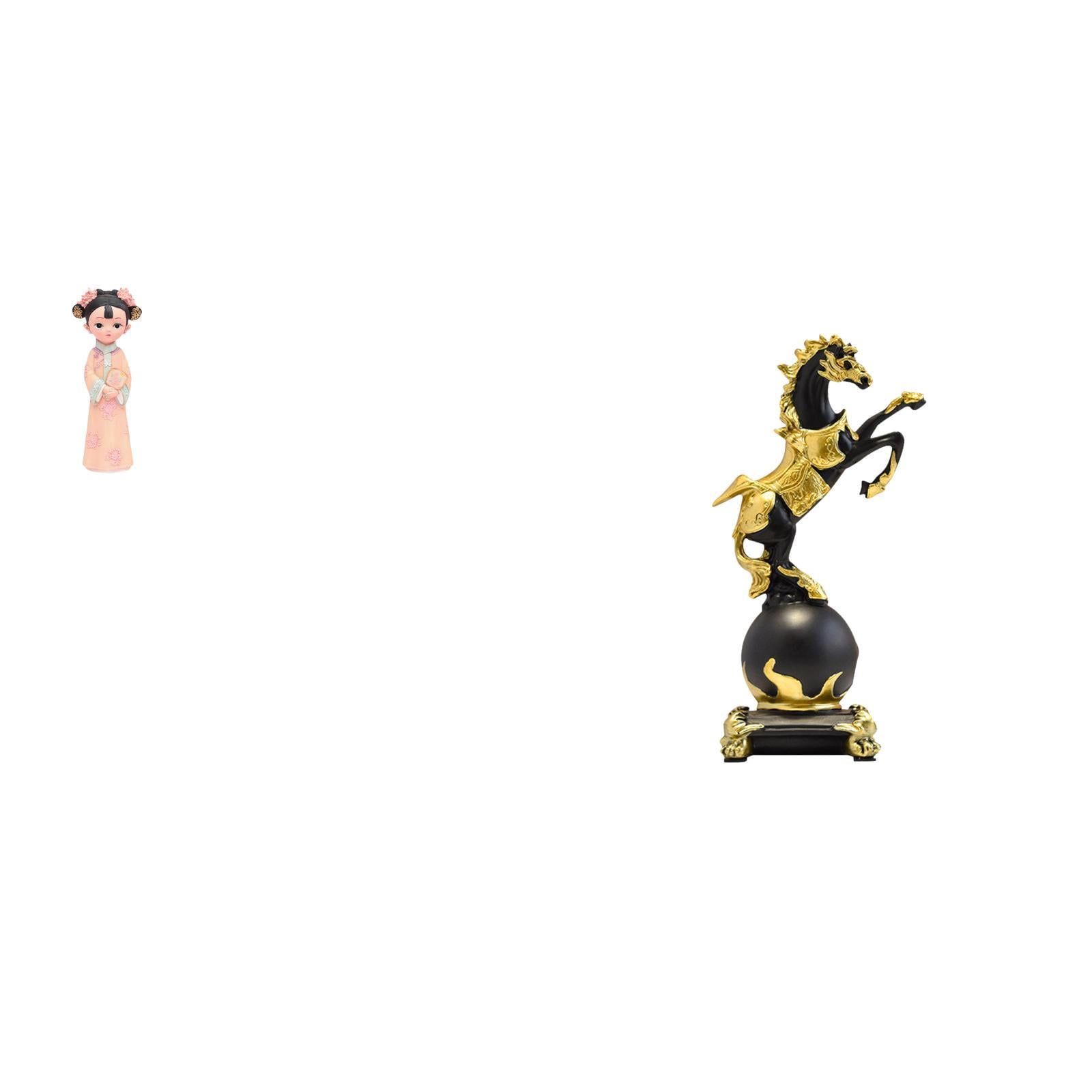 CarpNettore Girl Resin Statue Sculpture Desktop Gift Traditional ...