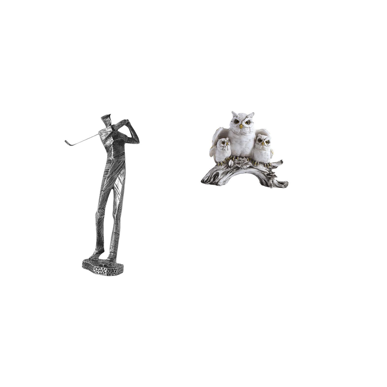 CarpNettore Golfing Owl Resin Figurine Modern Animal Golfer Sculpture ...