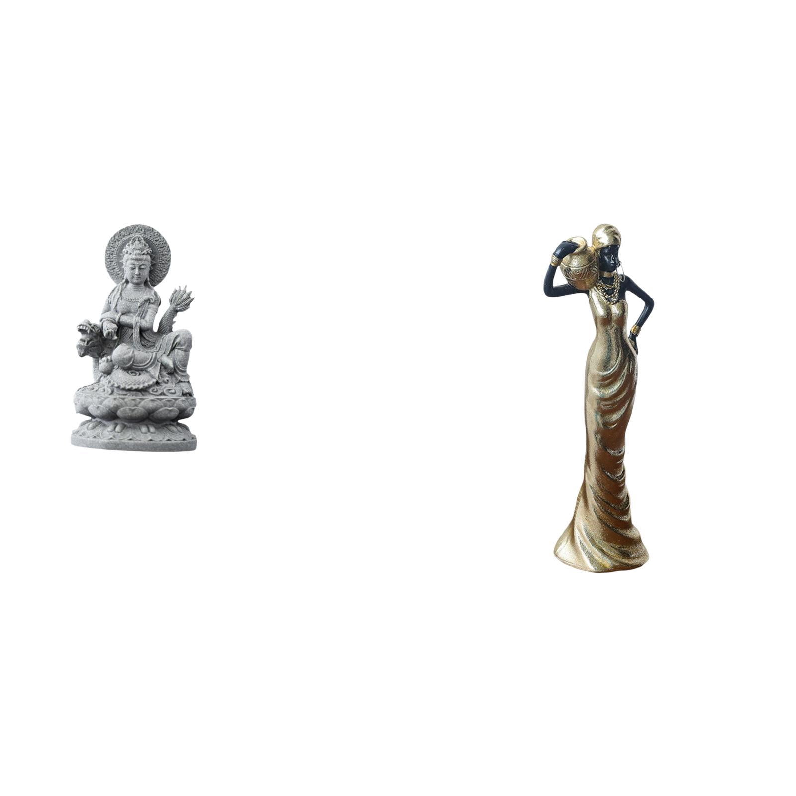 CarpNettore Guan Yin African Lady Figurine Feng Shui Buddha Sculpture ...