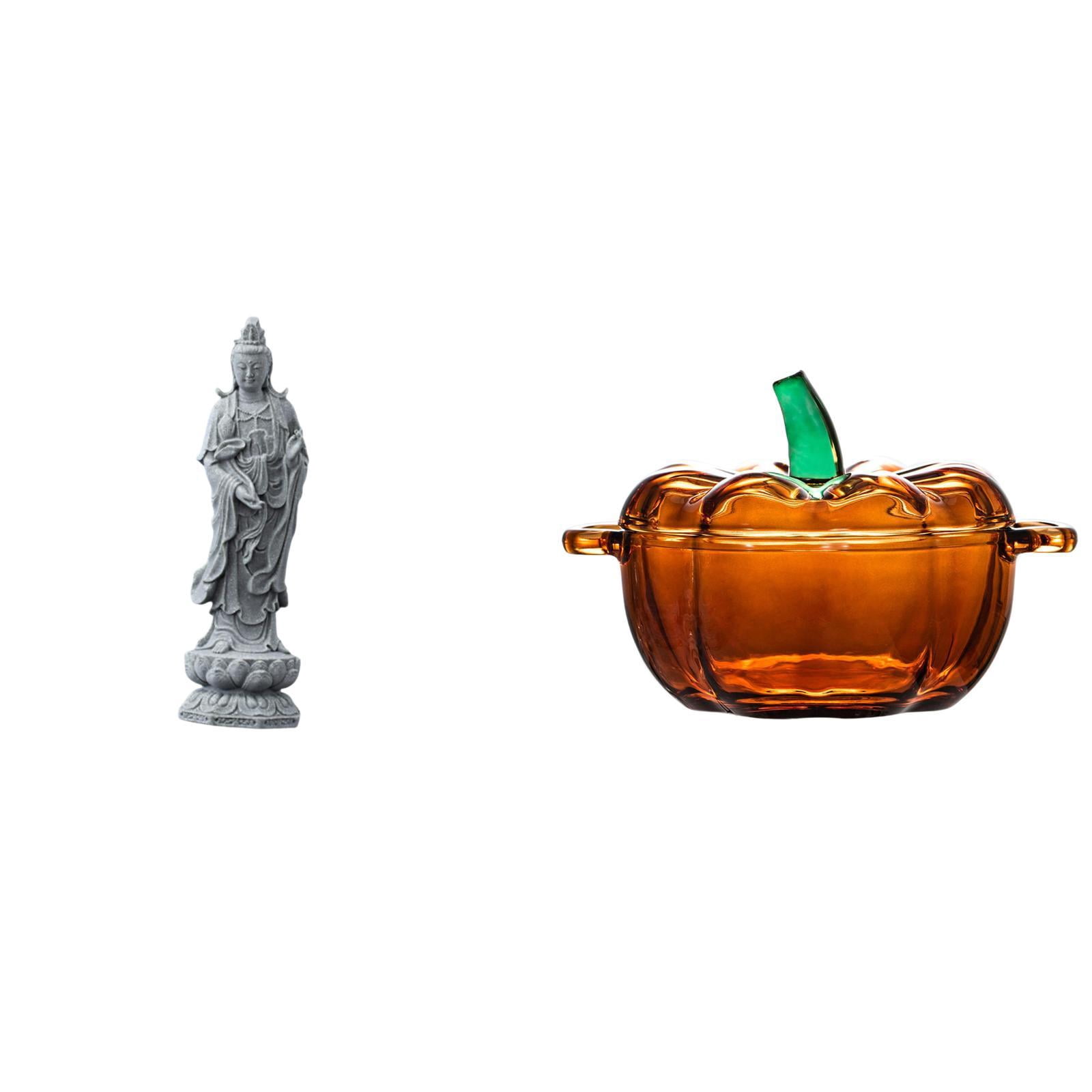 CarpNettore Guan Yin Glass Pumpkin Shaped Figurine Female Buddha ...