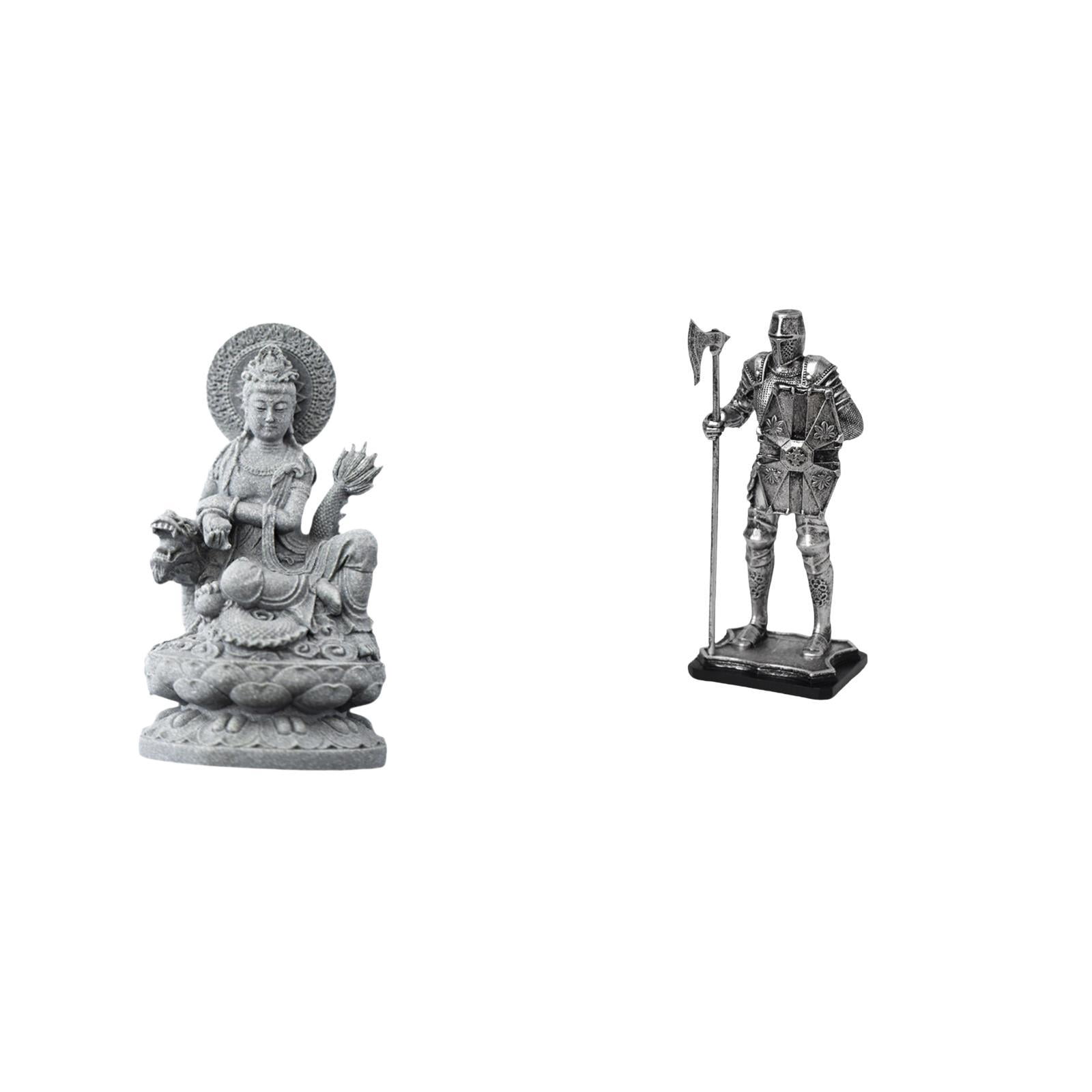 CarpNettore Guan Yin Knight Statue Figurine Feng Shui Crafts Female ...