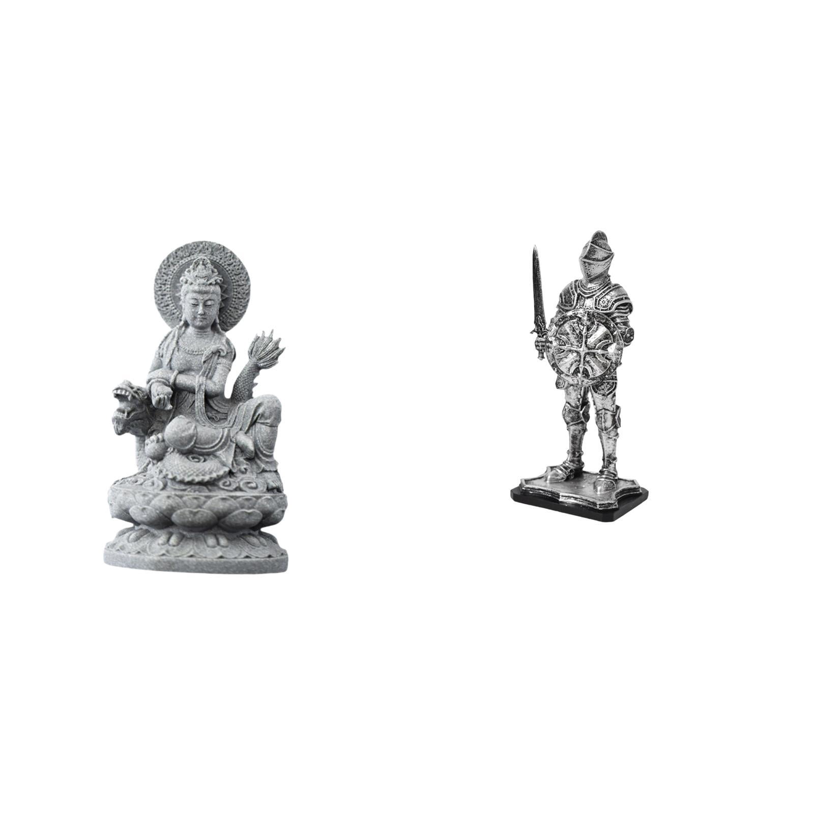 CarpNettore Guan Yin Knight Statue Figurine Feng Shui Creative Female ...