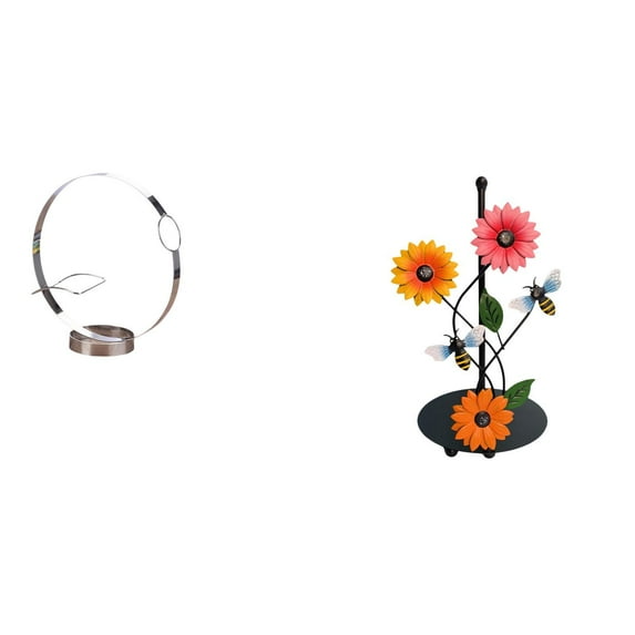 CarpNettore Iron Sunflower Wine Bottle and Paper Towel Holder Organizer ...