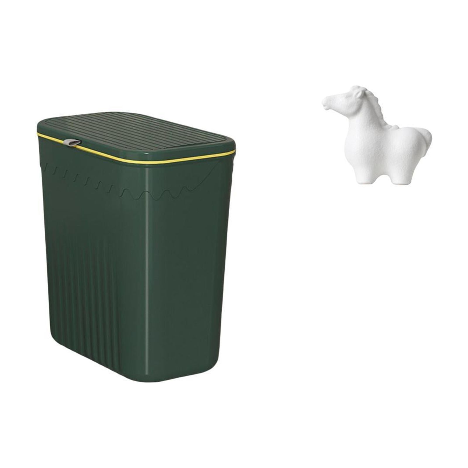 CarpNettore Kitchen Trash Can Porcelain Figurine Garbage Basket Horse ...