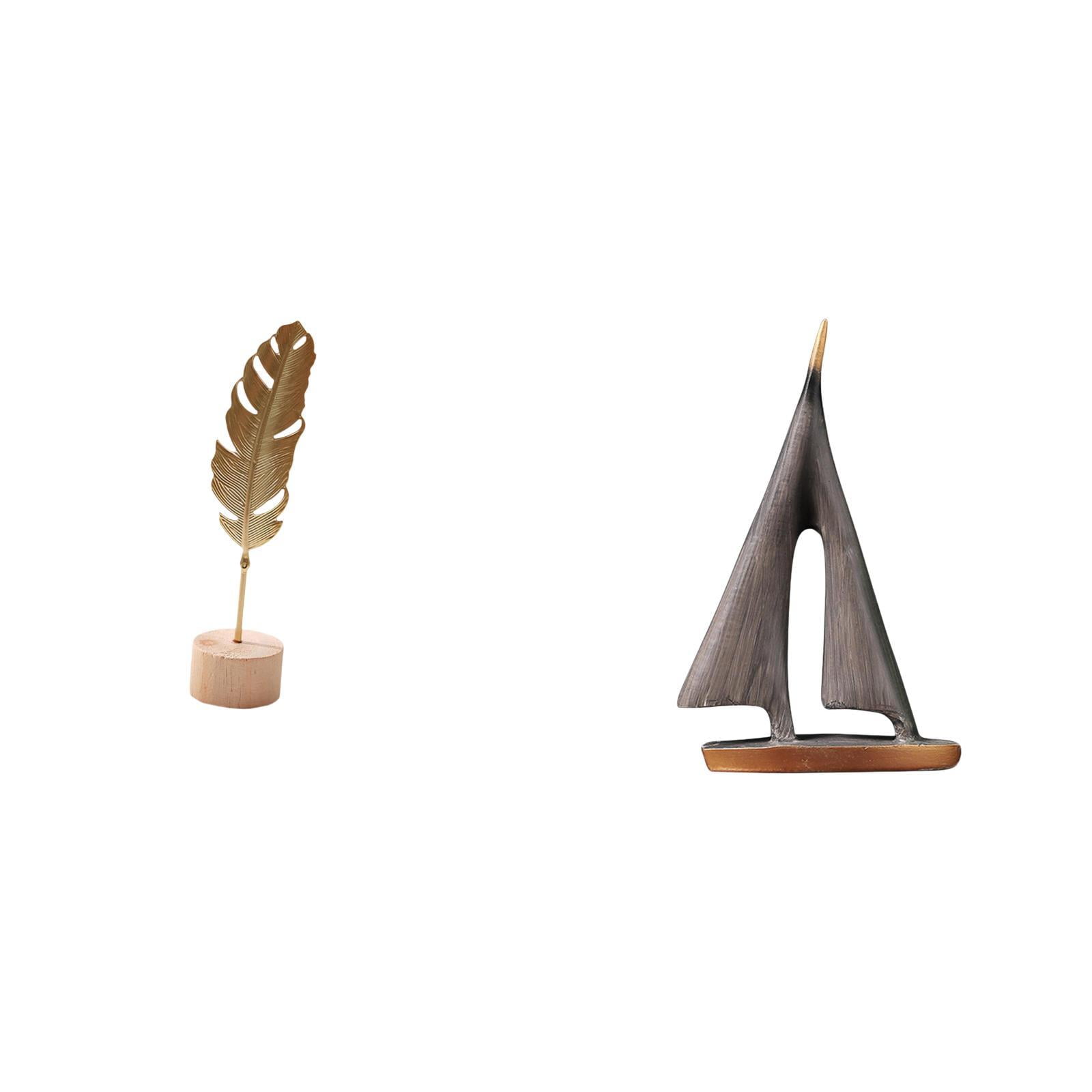 CarpNettore Leaf Sculpture Metal Sailboat Statue Leaf Shaped Sailing ...