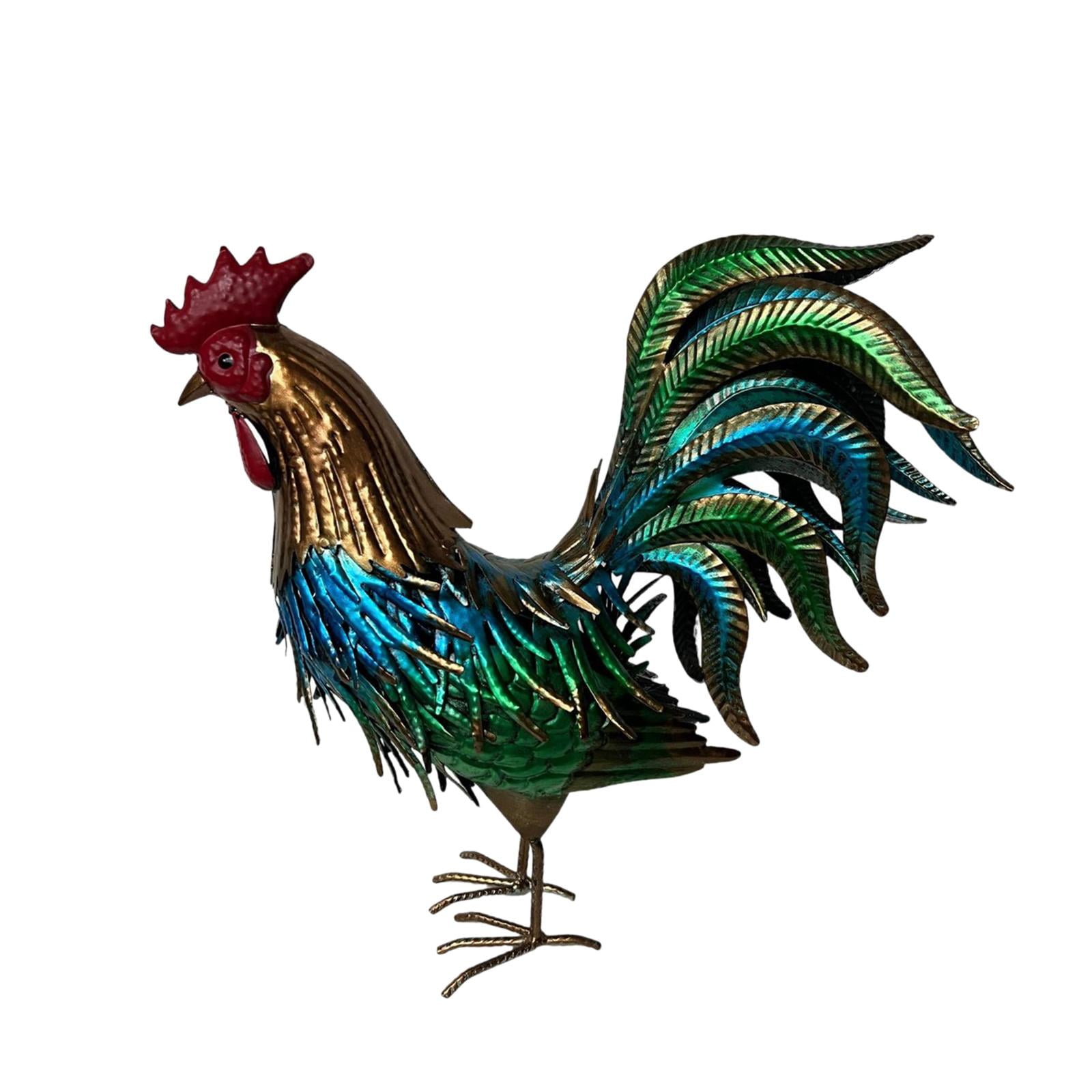 CarpNettore Metal Rooster Decor Garden Statue Chicken Sculpture for ...